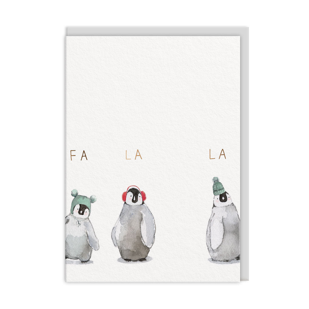 Fa La La Penguins Greeting Card – Ohh Deer