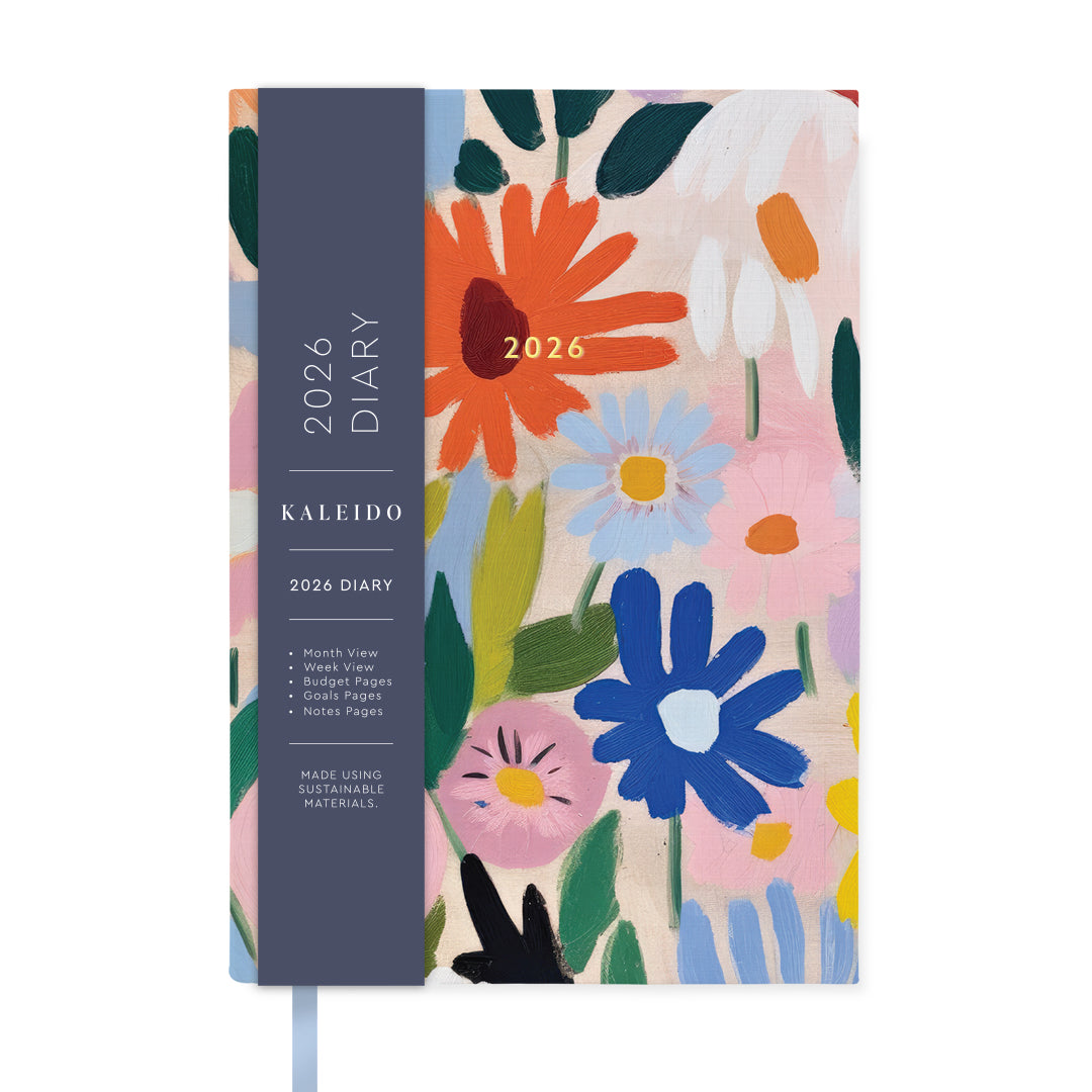 2026 Gouache Floral A5 Linen Diary – Ohh Deer