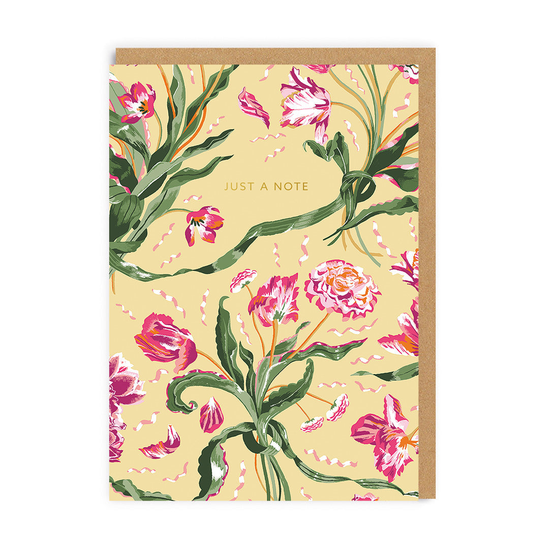 Just a Note Floral Fancy Greeting Card | Ohh Deer